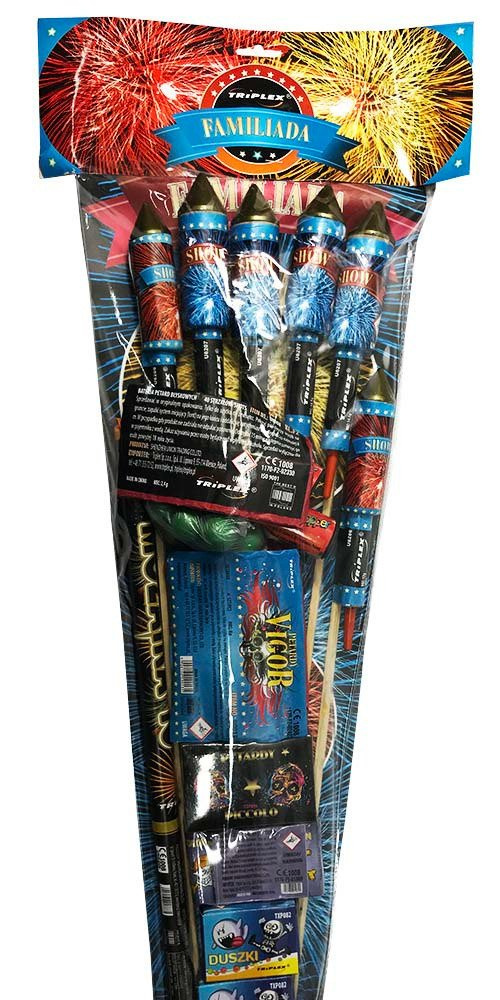 ZESTAW PIROTECHNICZNY FAMILIADA - 18 elementów - TXR927 - Triplex ...